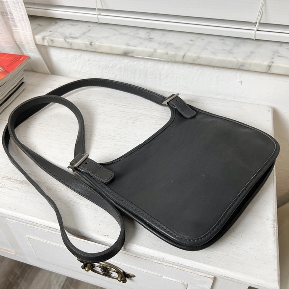 Coach | Bags | Coach 934 Vintage Black Leather Slim Hippie Flap Large ...